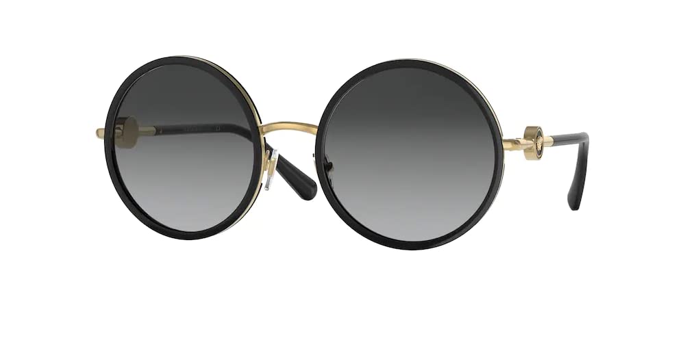 Versace VE2229 100211 56MM Black/Grey Gradient Round Sunglasses for Women + BUNDLE With Designer iWear Eyewear Kit