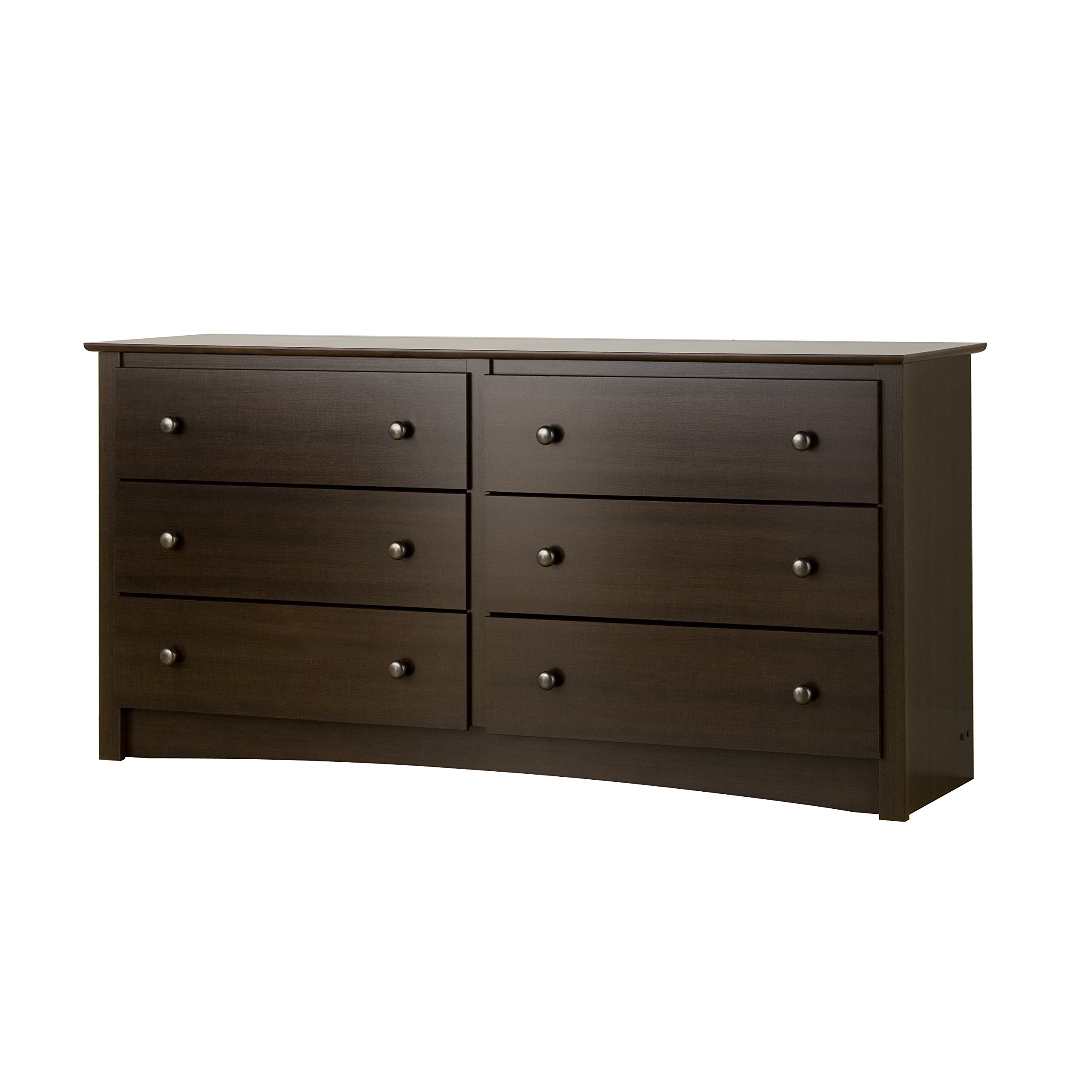 Sonoma 6 Drawer Double Dresser for Bedroom, Espresso & Sonoma 2-Drawer Nightstand, Espresso