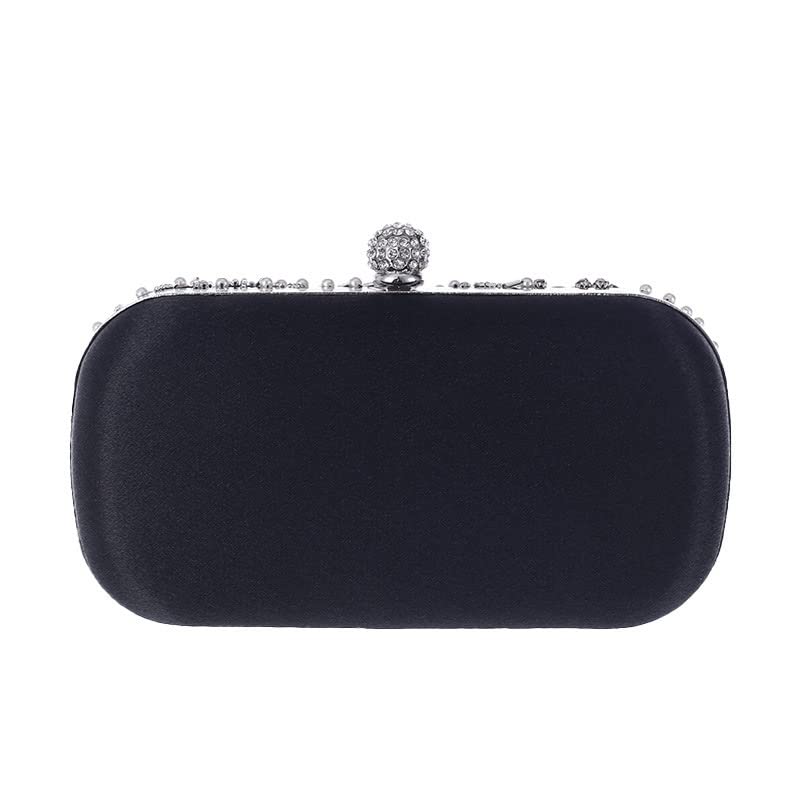 WSSBK Women's Clutch Bag Crystal Pearl Clutch Purse Handbag Embroidery Evening Bag Wedding Bag for Bridal Shoulder Bag