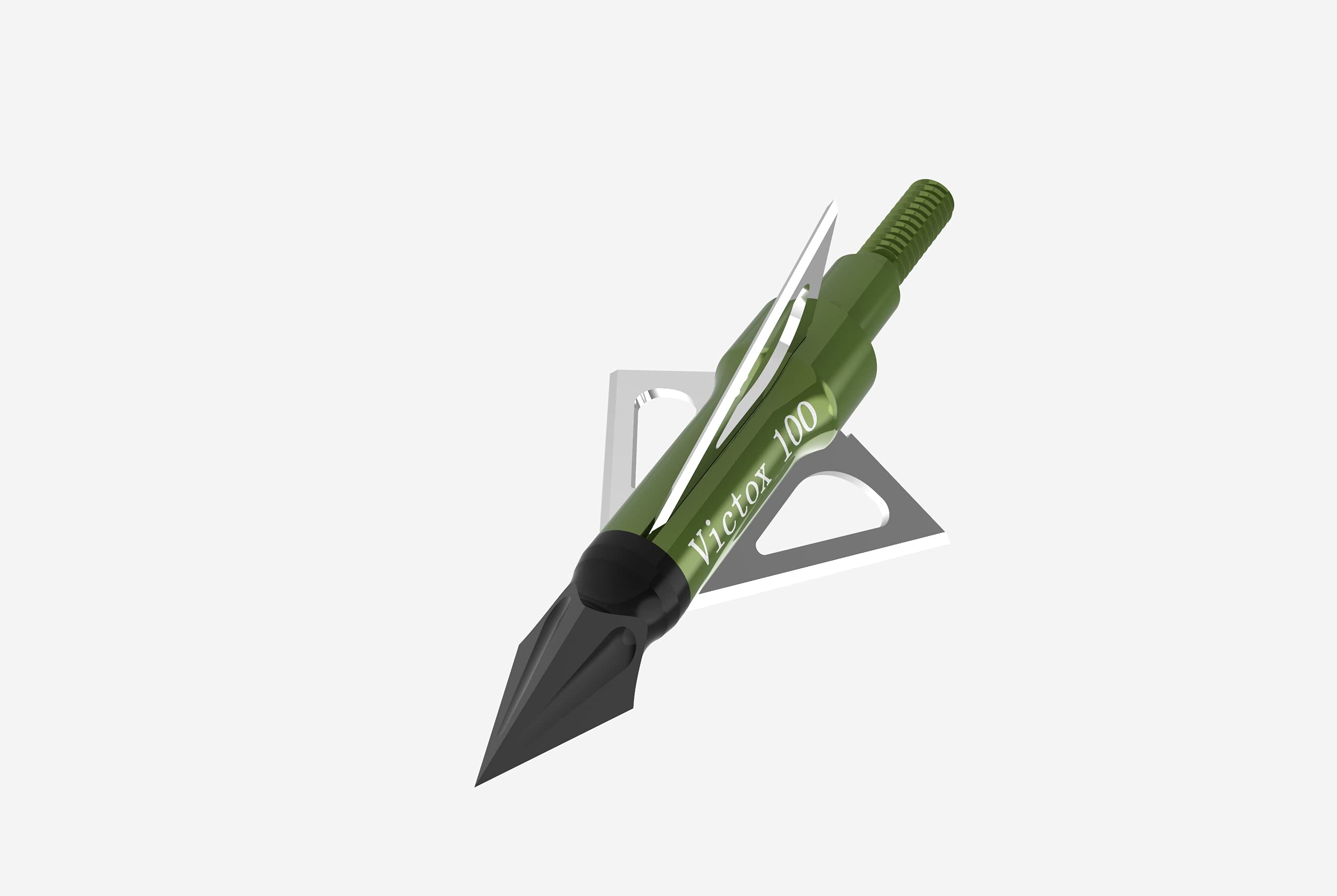Victox Archery Broadheads 100 Grain 3 Blade Broadhead 1-1/8" Cutting Diameter Bowhunting 100 Grain 3 Pack fit for Compound Bow (Green)