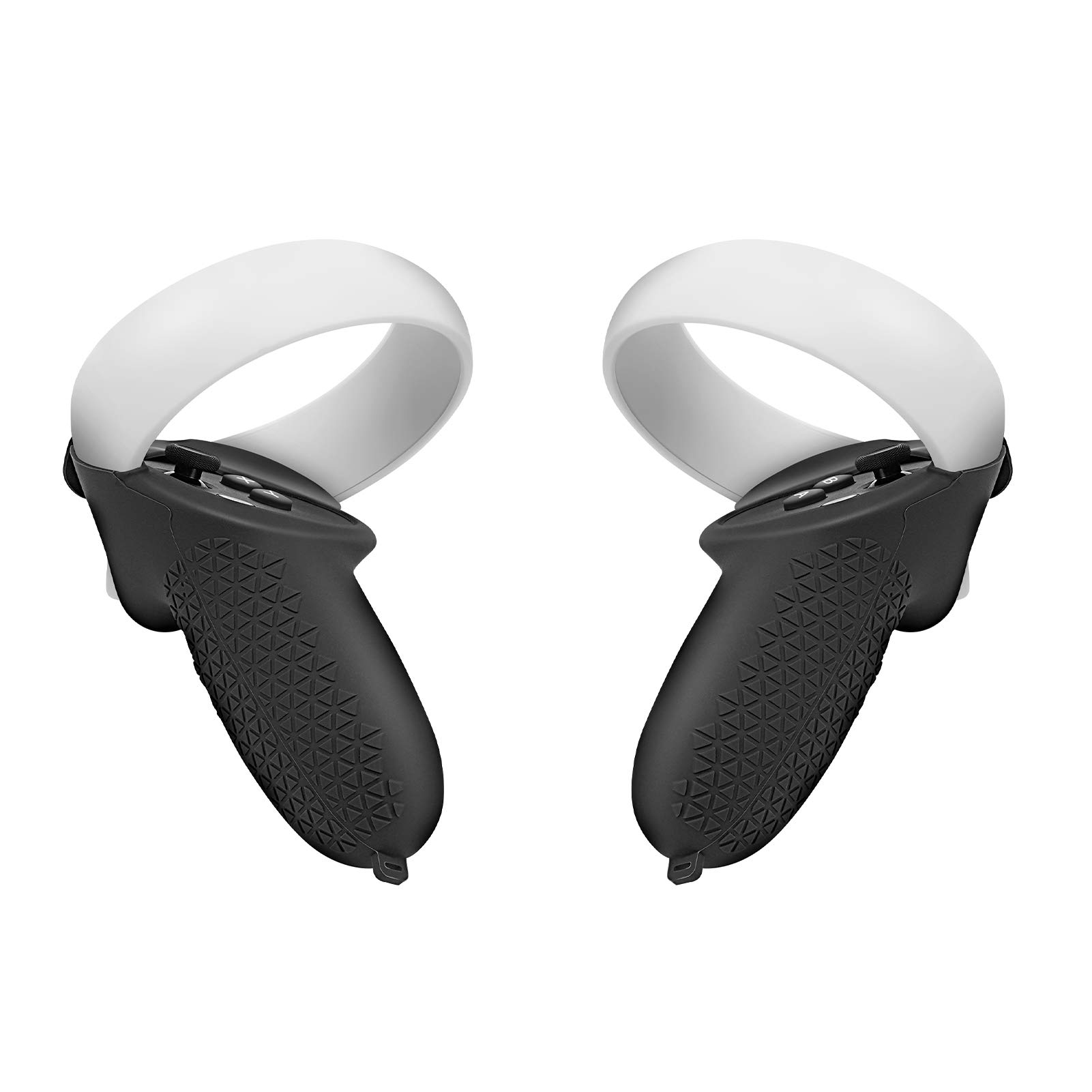 VOKOO VR Protective Cover Compatible with Oculus Quest 2, Silicone Face Cover, Touch Controller Grip Cover and VR Lens Protect Cover - Black