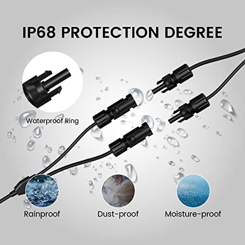Solar Panel Connector Parallel Adapter Cable M/FF and F/MM NURZVIY SolarEpoch 1-to-2 Y Branch Solar Connectors Parallel Wire Plug Tool Kit for Solar Panel