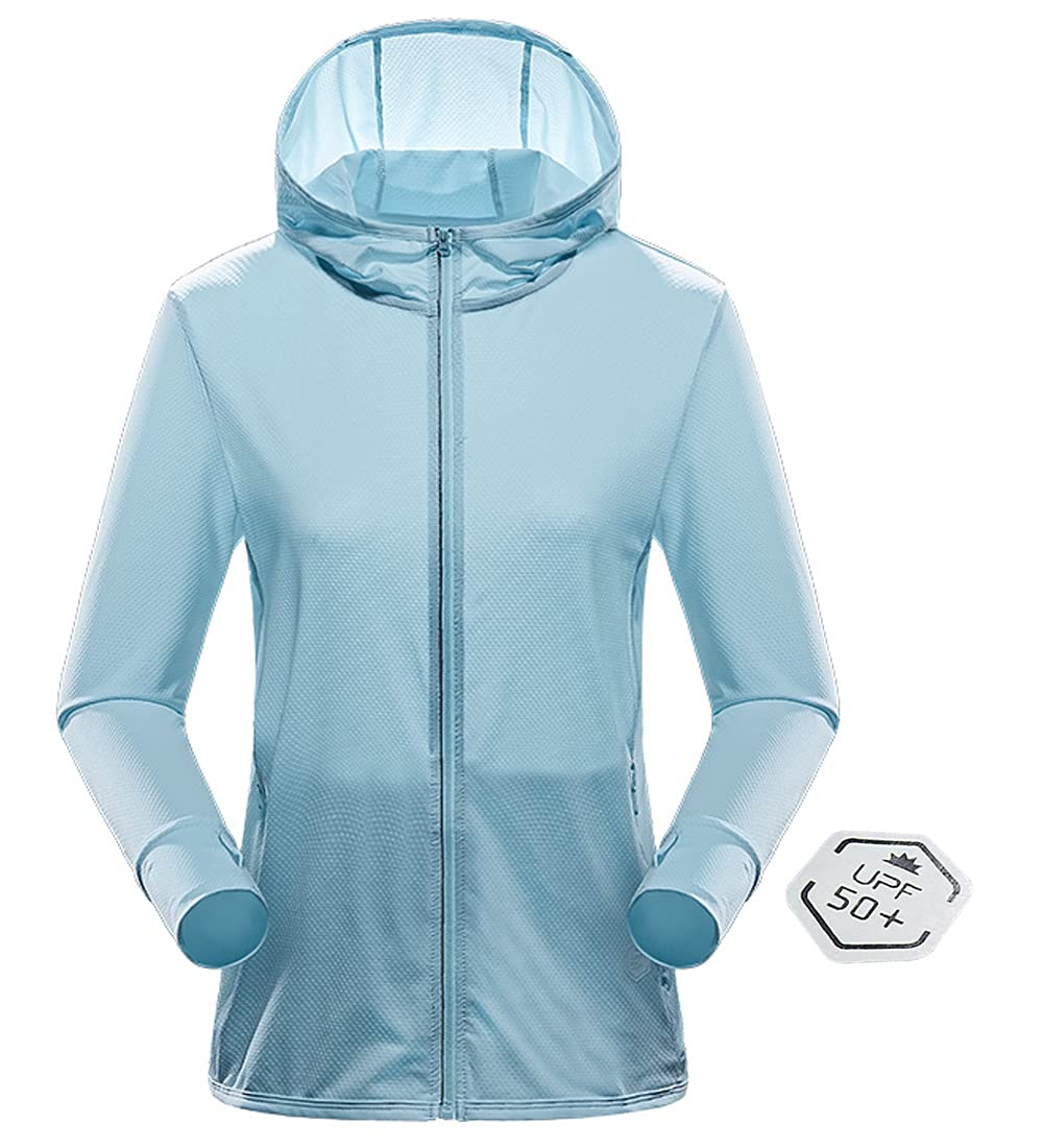 Womens Long Sleeve Shirts UPF 50+ Sun Protection Full Zip Athletic Jackets Running Hiking with Zip Pockets(Pink,XXL)