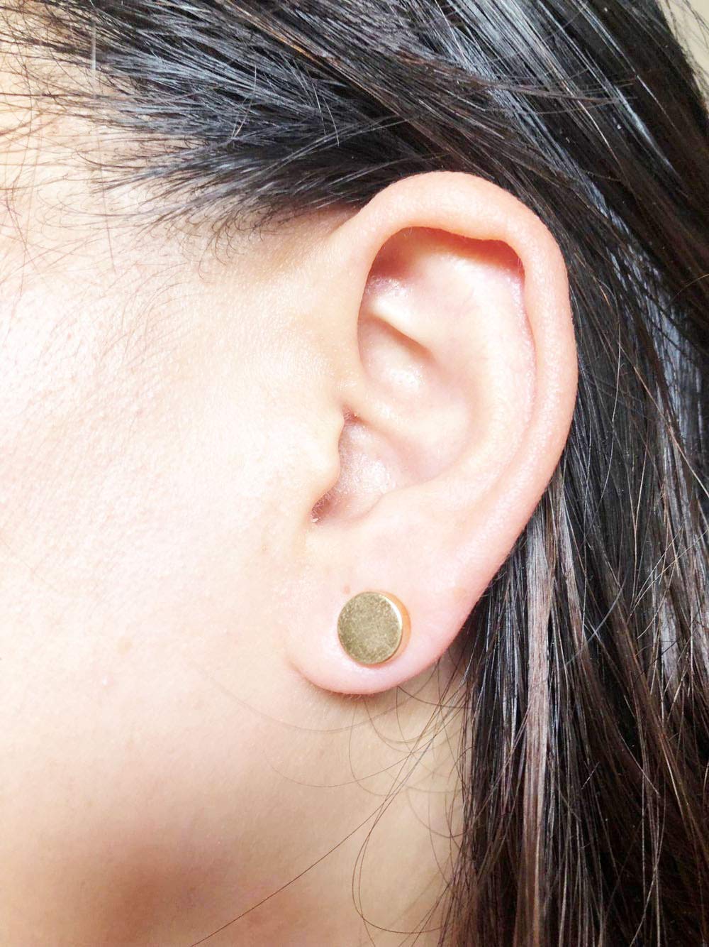 Stainless Steel Magnetic No Piercing Fake Gauges Earring Studs,for Non Pierced Ears,Black,Silver,Colorful,Hypoallergenic