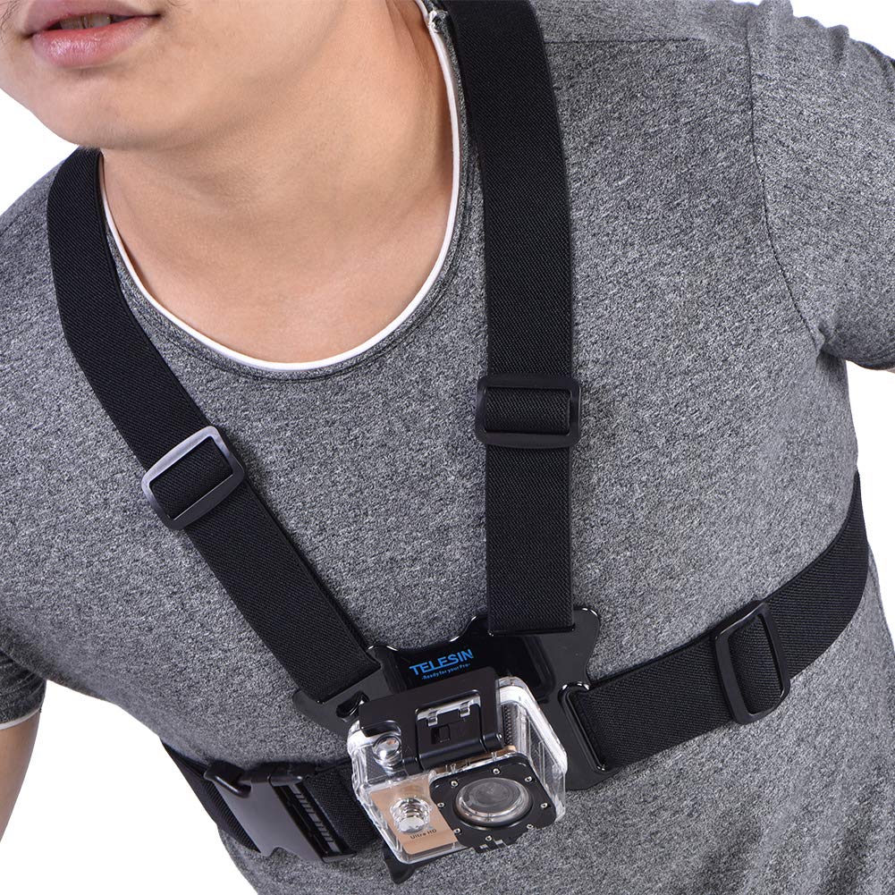 T osuny Adjustable Body Chest Strap, Mount Harness Belt for Gopro 5/4/3+/3 Sport Camera Skiing for Mountain Biking,Motocross,Paddle Sports with Adjustable and Solid Buckles