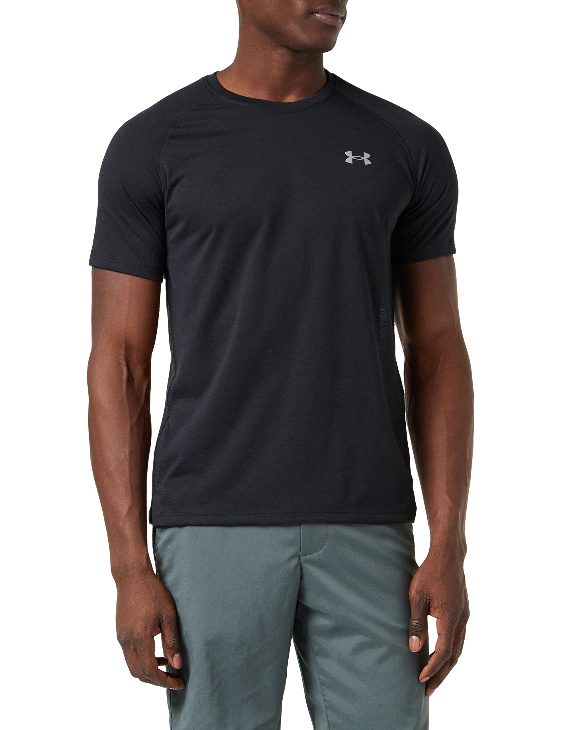 Under Armour Men's Streaker Short-Sleeve T-Shirt , Black (001)/Reflective , Large