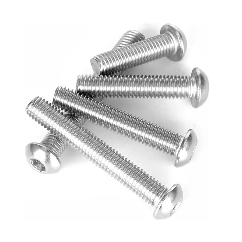 RAKTDA Hexagon Socket Screws 10pcs 201 Stainless Steel Round Head Hexagon Socket Screws pan Head Screws (Size : M5*12)