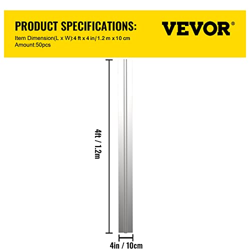 VEVOR PEX Heat Transfer Plates, 50 pcs Box Radiant Heat Transfer Plates, 4 ft Aluminum PEX Heat Transfer Plates, 1/2 inch Heat Transfer Plates designed for PEX Tubing