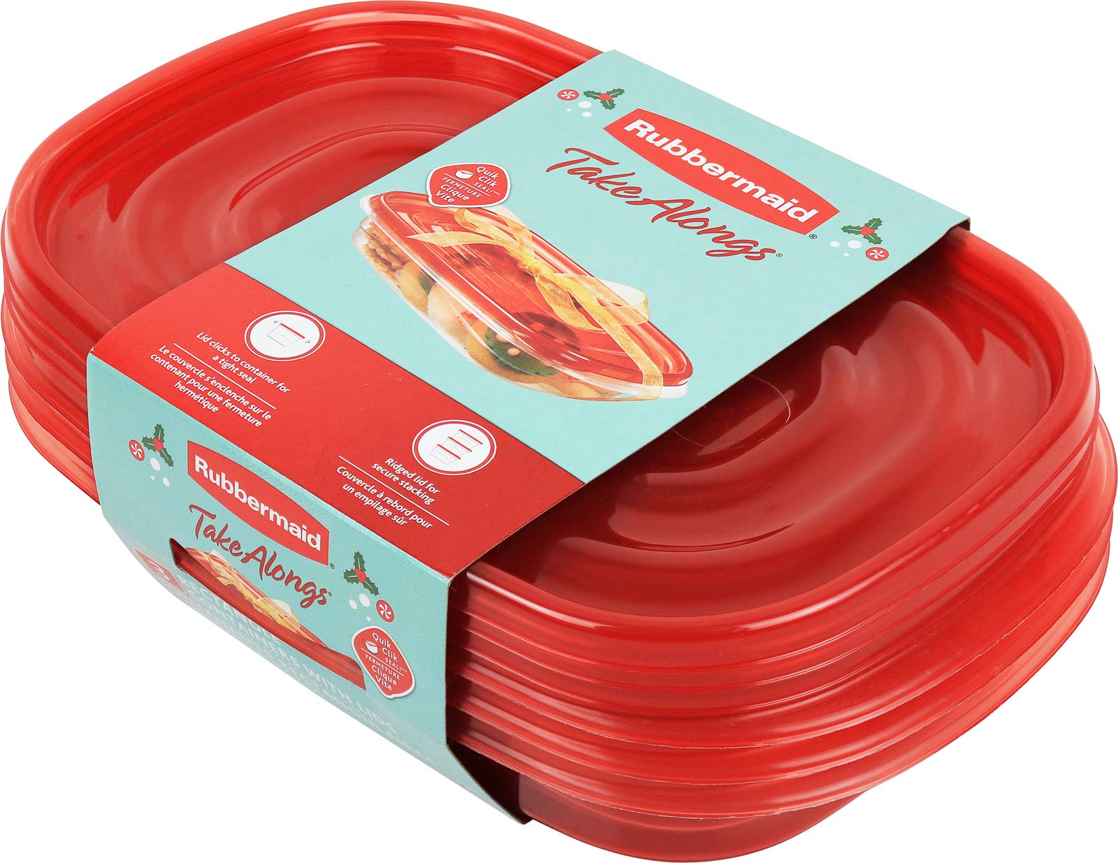 Rubbermaid TakeAlongs Rectangular Food Storage Containers 4 Cup 3 Count