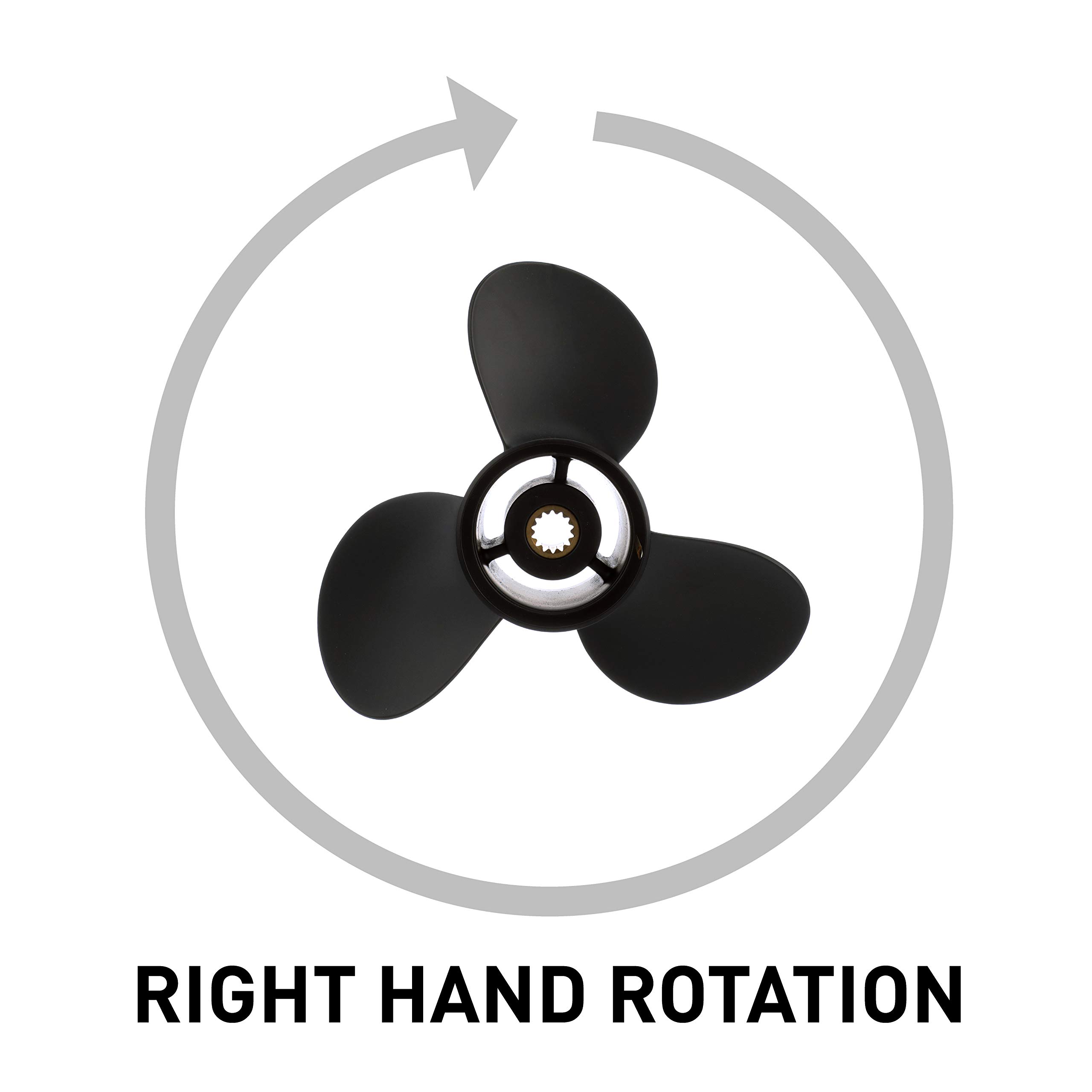 Quicksilver Black Diamond 3-Blade Aluminum Propeller, 10 dia x 13 pitch, Right Hand