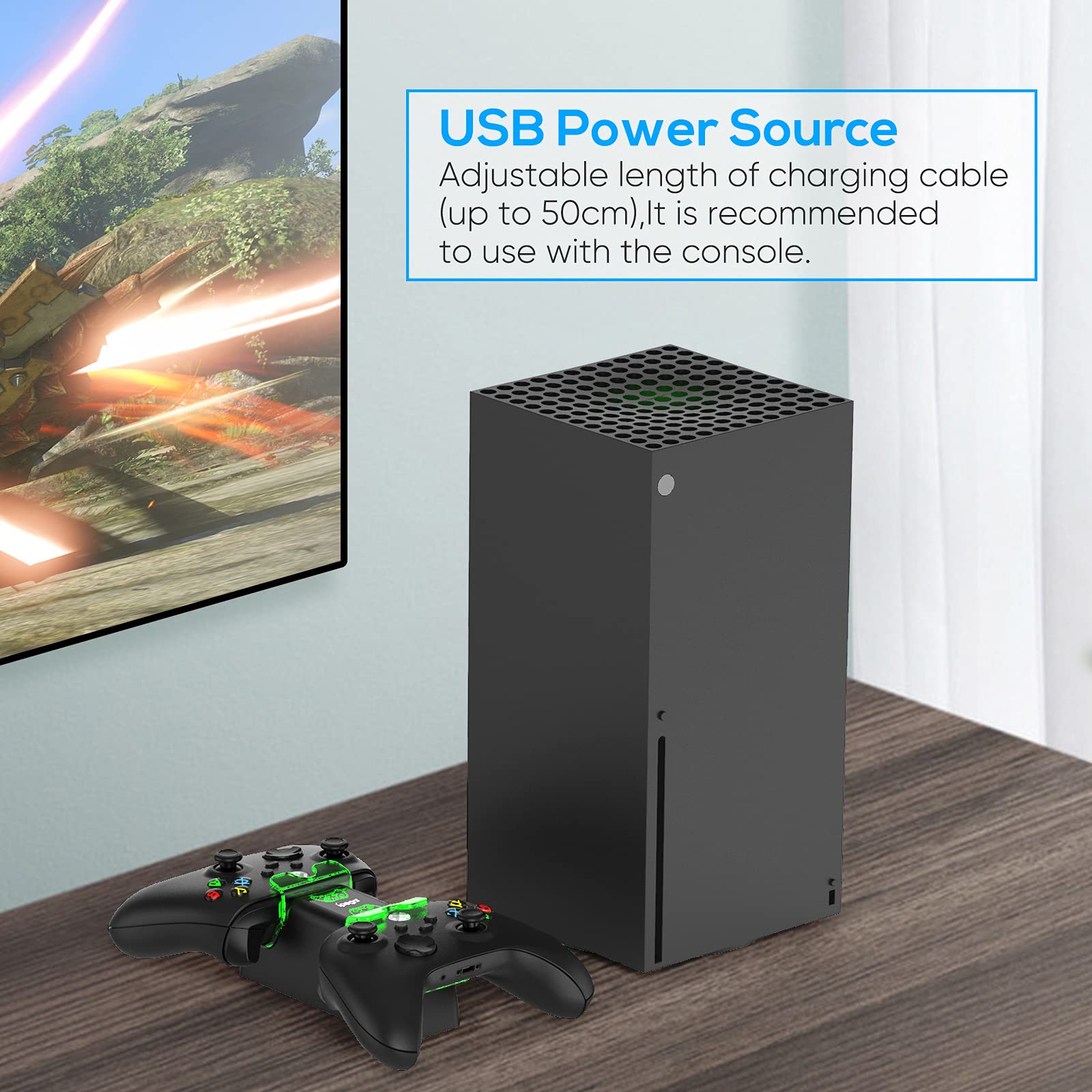 Upgrade Charging Station with 1400mAh Rechargeable Battery Compatible with Xbox Series X/S, YUANHOT Controller Charger with 2 Pack Batteries (NOT Compatible with Xbox One S/X)