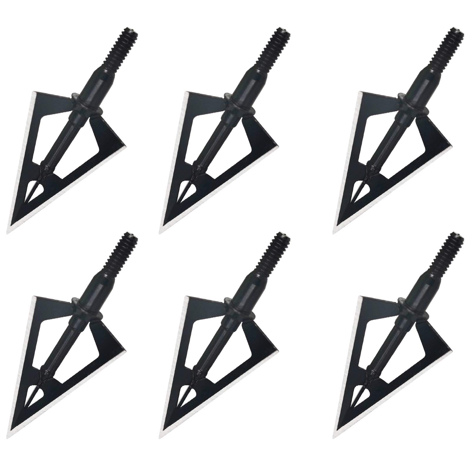 Tbrand Archery Broadheads Compound Bow Arrow Heads 100 Grains Sharp Blades Arrowhead,black