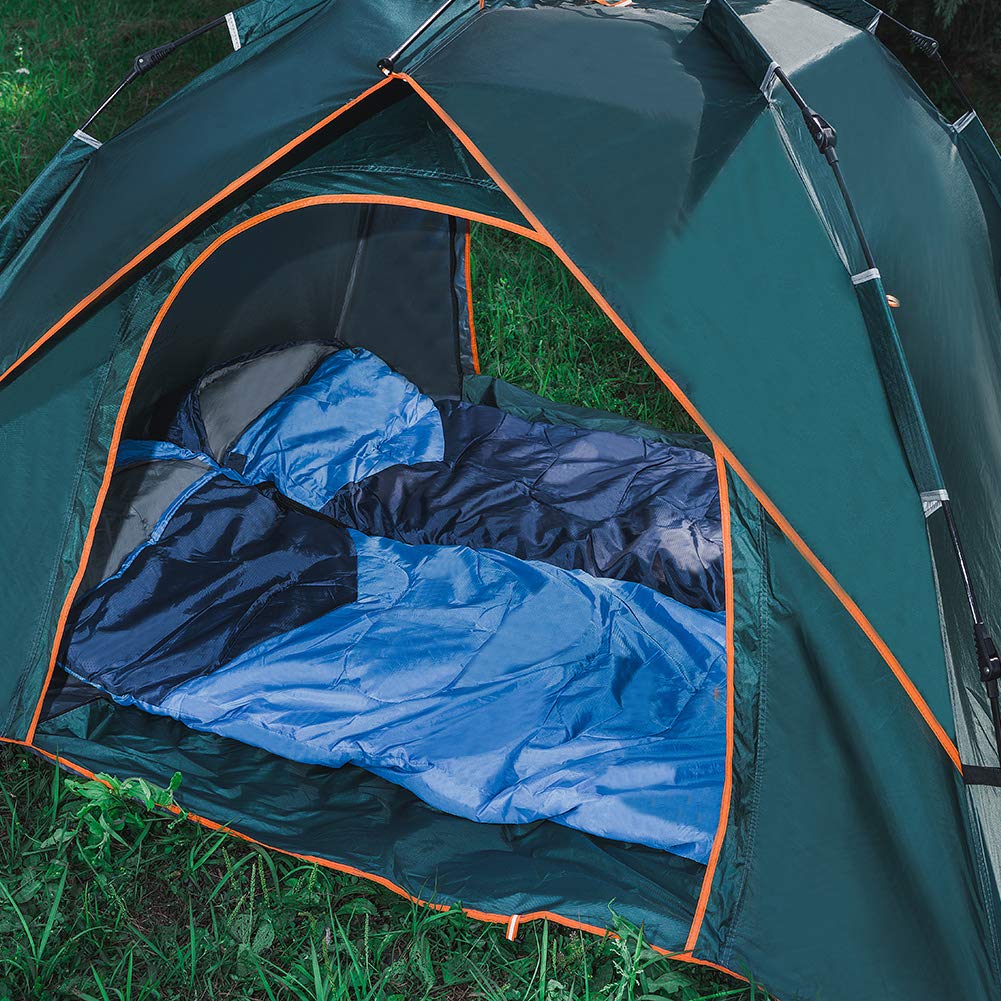 PORLAE Envelope Sleeping Bag Camping Lightweight Portable Waterproof Comfort with Compression Sack Great for Traveling Hiking Outdoor Activities (Single)