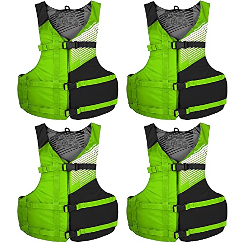 Stohlquist Fit Adult PFD Life Vest , Green & Black [4-Pack]