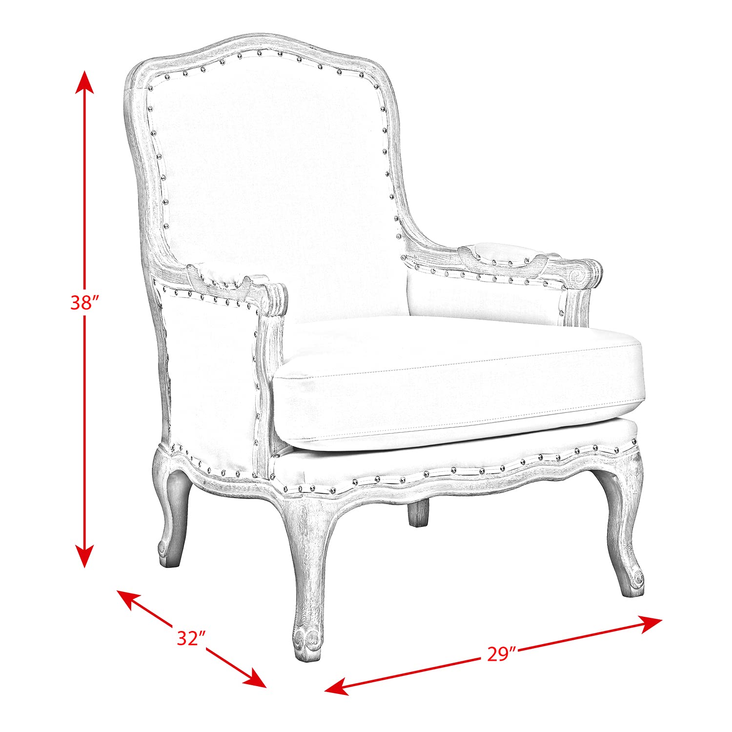 Picket House Furnishings Regal Accent Chair, Wood, Light Blue
