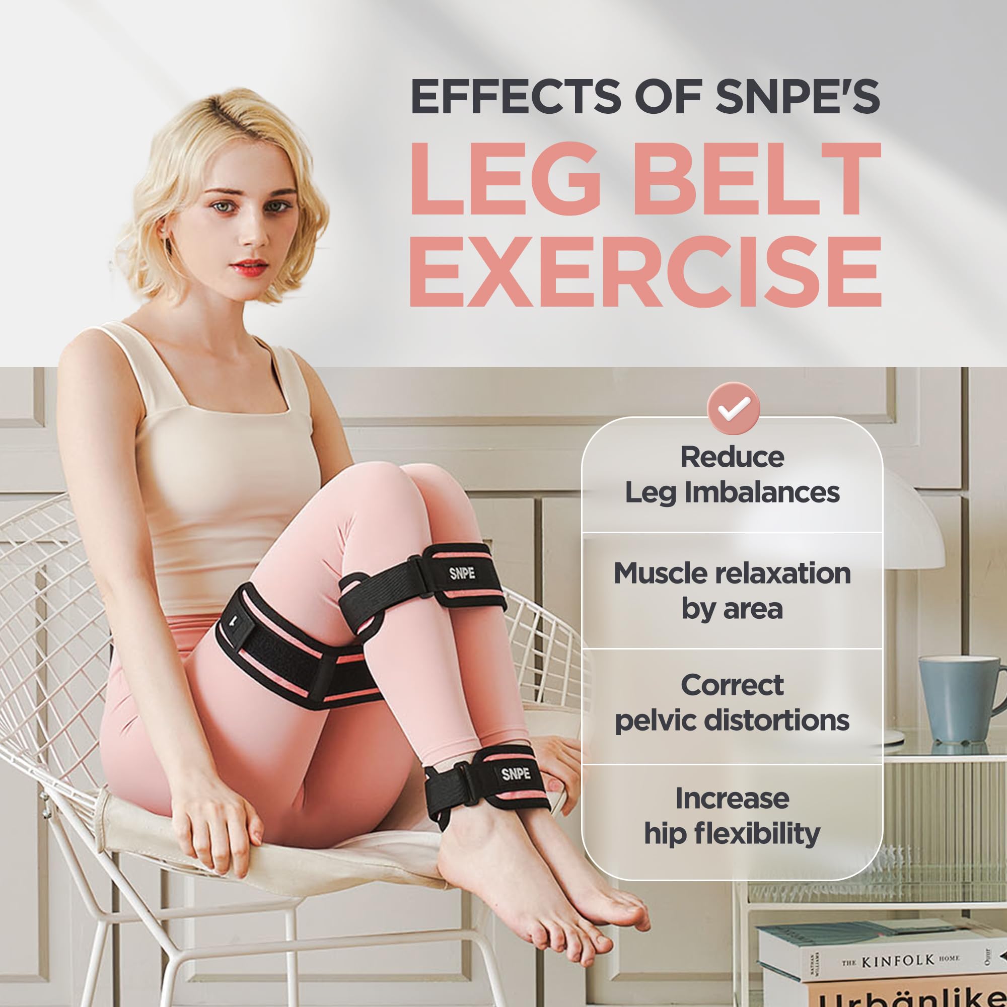SNPE Leg Belts (L) Posture Corrector for Bowed Legs and Body for Women and Men. Pain Relief for Knees, Legs, Lower Back