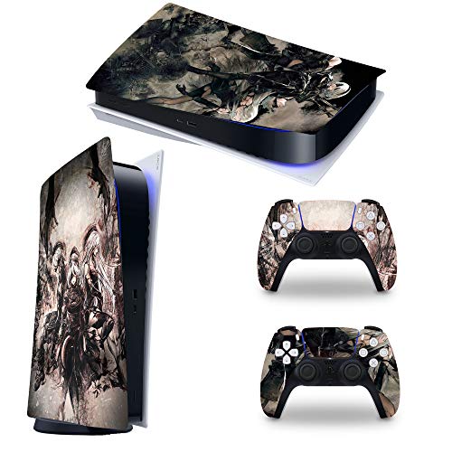 Sword Beauty Girl PS5 Digital Edition Whole Body Vinyl Skin Sticker Decal Cover for Playstation 5 Digital Edition System Console and Controllers