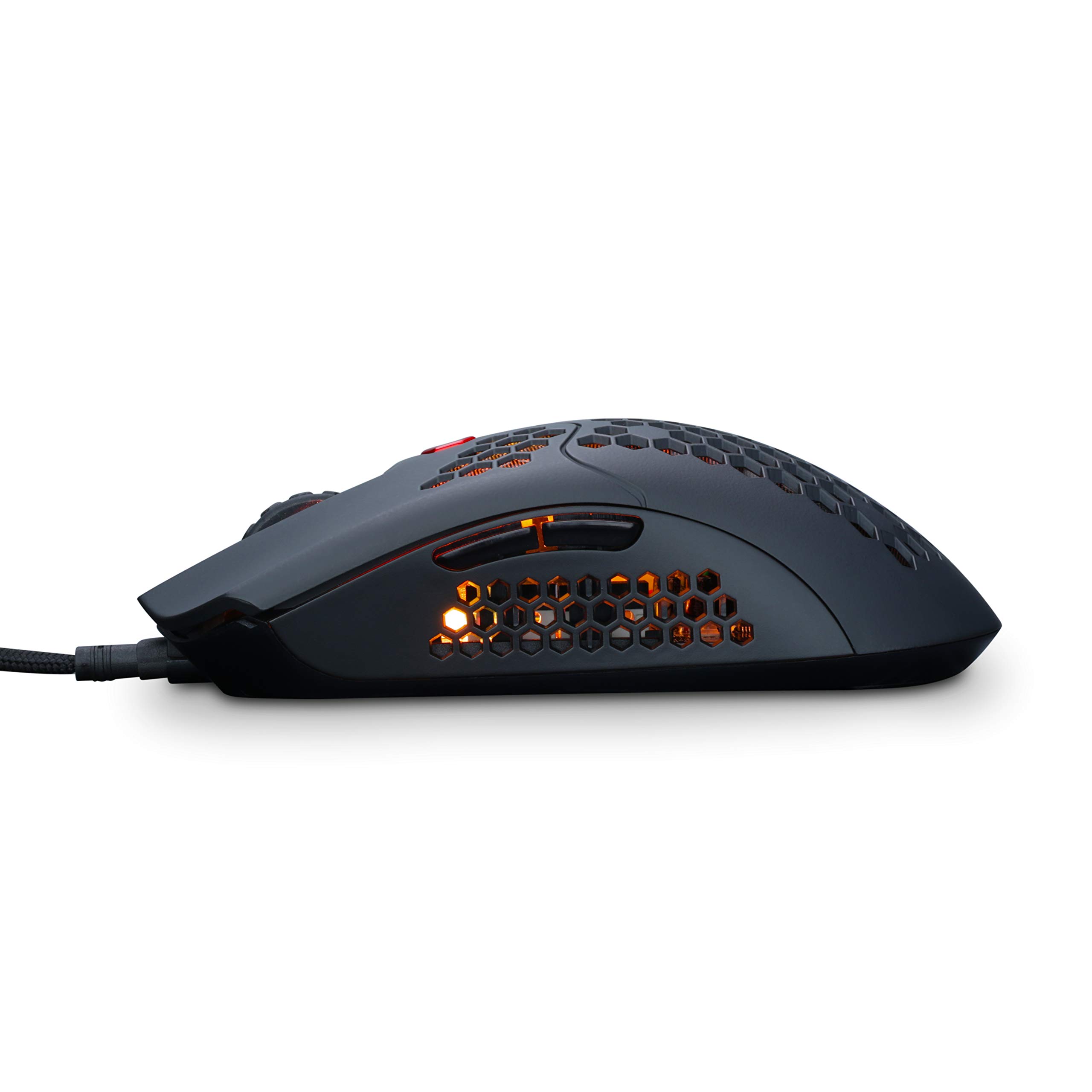 Snpurdiri ST-M1 PRO Ultra Lightweight Honeycomb Shell Wired RGB Gaming Mouse - PMW3360 16000DPI Mice | 7 Buttons Programmable Driver - 65g Only