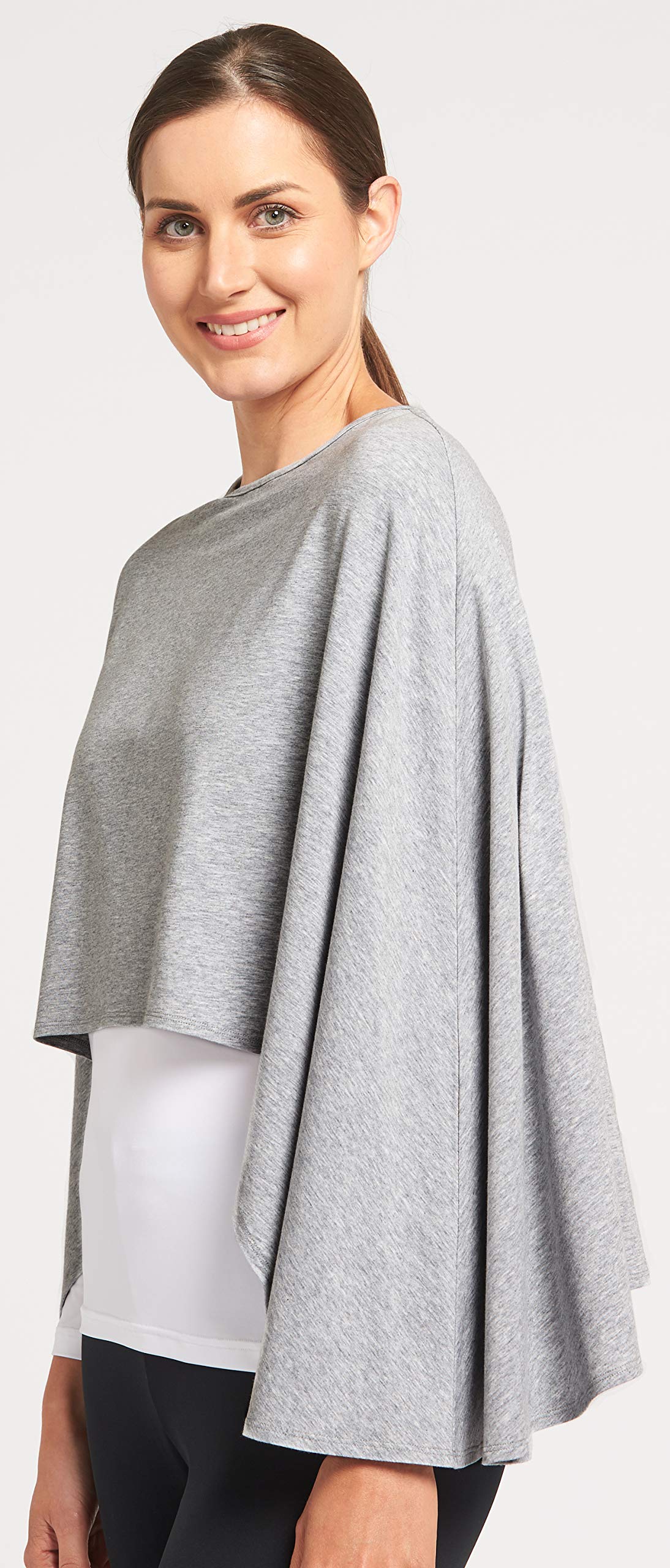 Solbari UPF 50+ Women's Sun Protection Sensitive Shrug - One Size - Light Grey Marle - UV Protection, Sun Protective