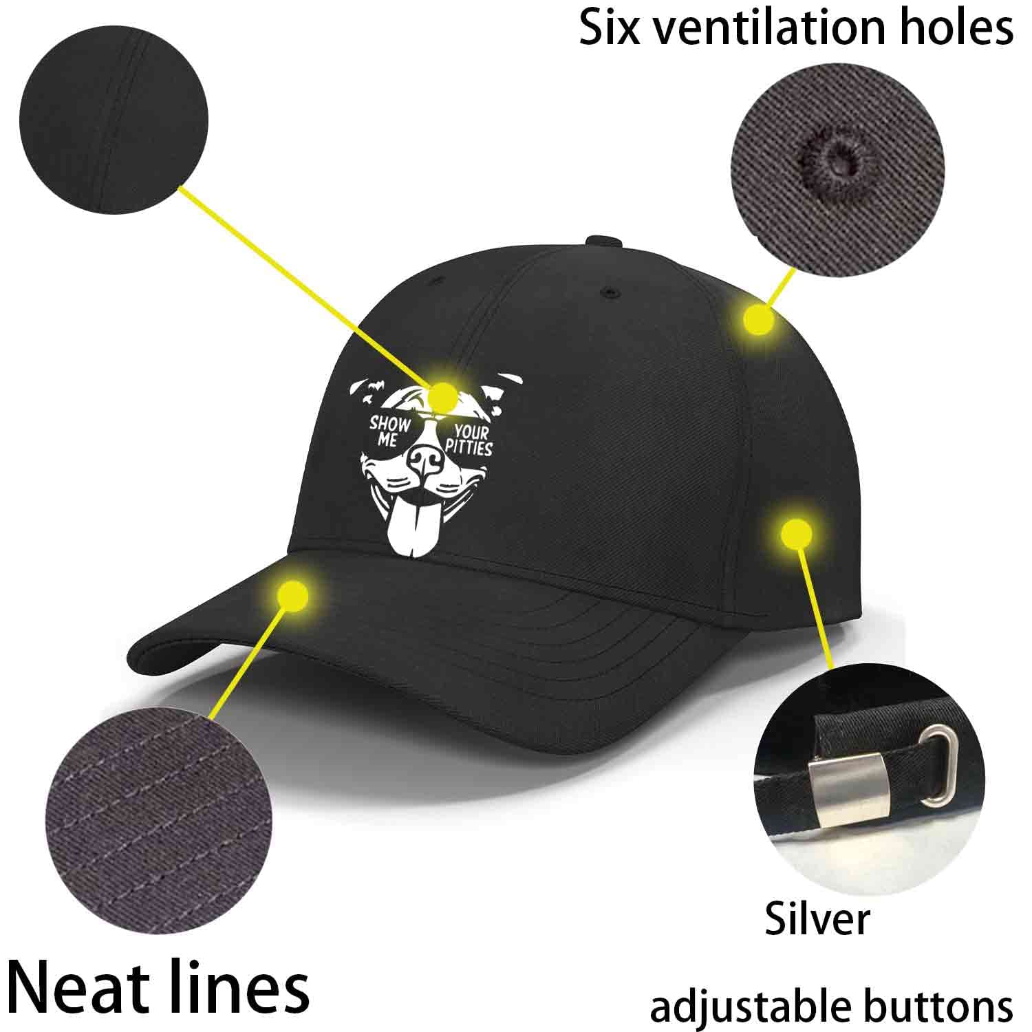 SHITOUPU Show Me Your Pitties Baseball Cap,Unisex Dad Cap,Adult Athleisure Cap Adjustable