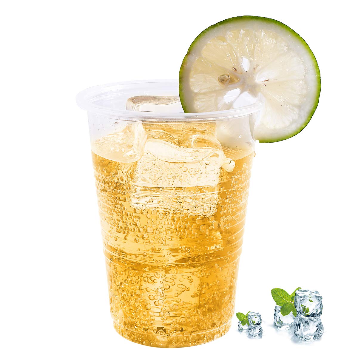 Turbo Bee 300 Pack 9oz Clear Plastic Cups,Disposable Mouthwash Cups,9 Ounce Cups-Party Cups Ideal for Whiskey, Drinking Tasting, Food Samples
