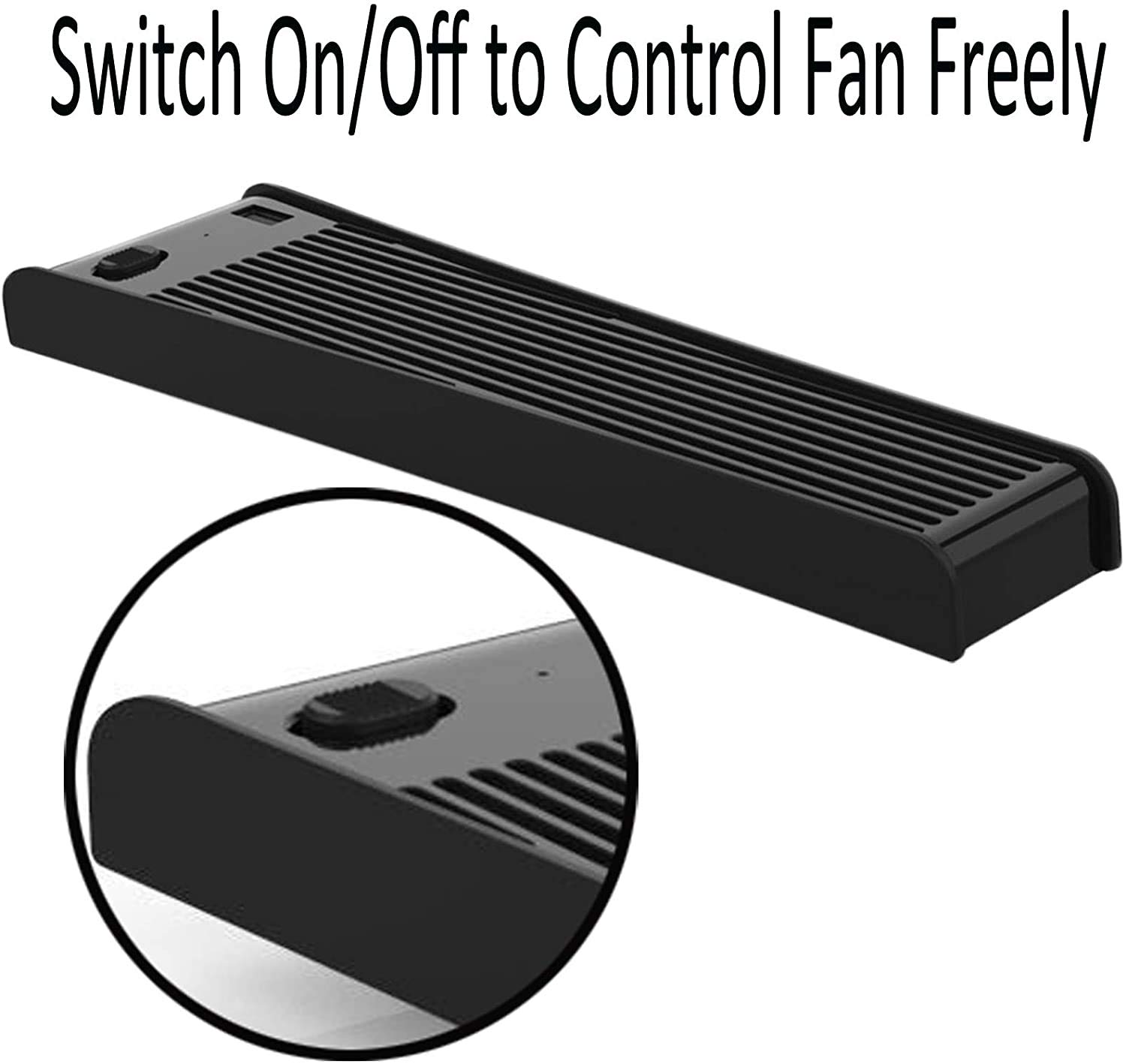 T&A Cooling Fan for PS5, with 3 Cooling Fan and USB External for PS5 Digital Edition/Ultra HD Game Consoles Mini Cooling System BLACK