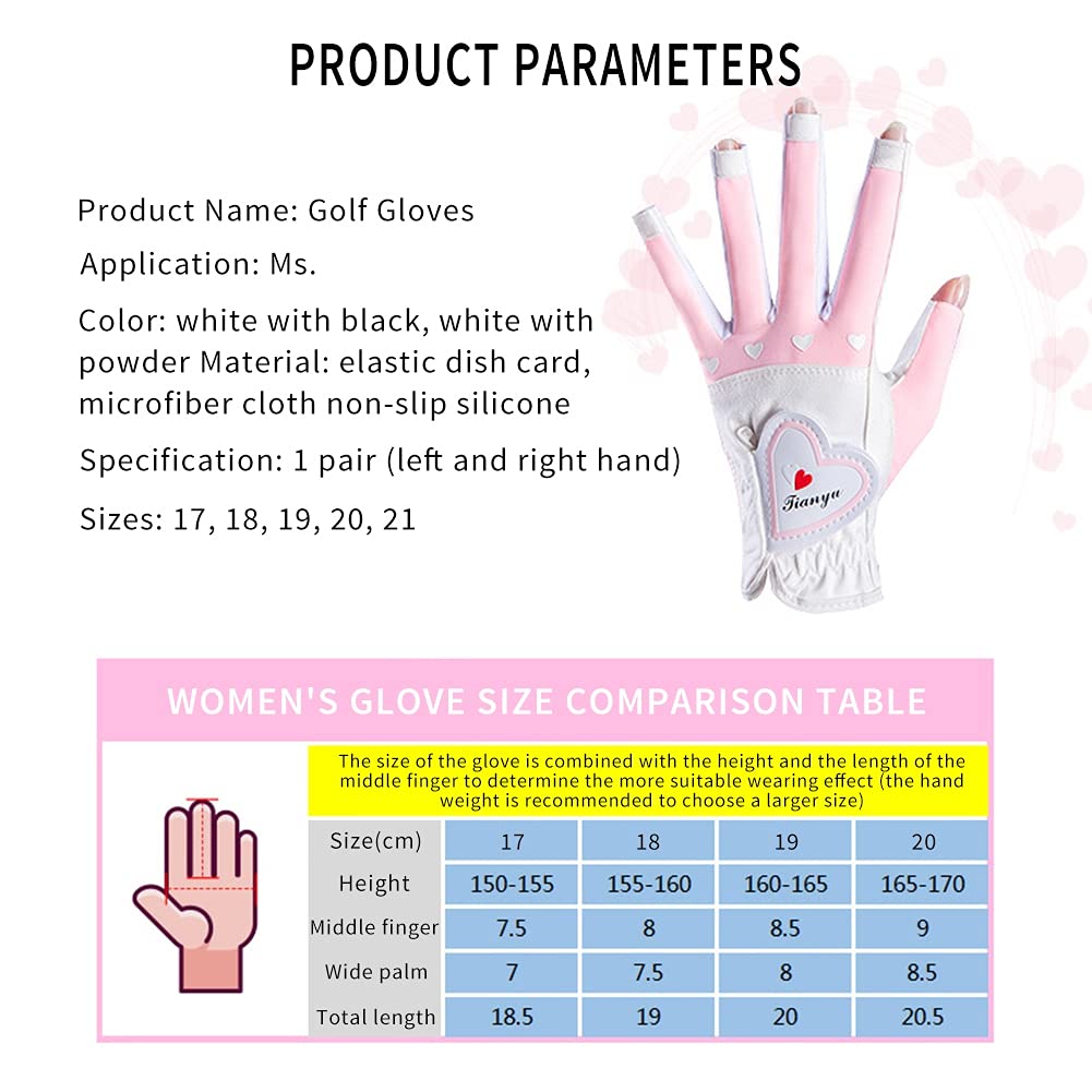 ROPALIA Sports Cycling Golf Gloves, Open Finger Left and Right Hands Gloves for Ladies