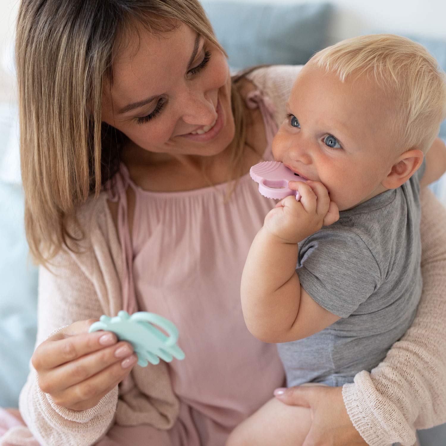 Sisilia Baby Teether | BPA Free Silicone | Octopus (Babyblue)