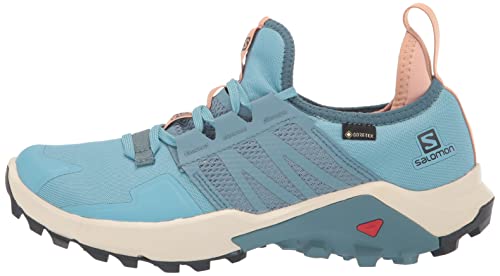 Salomon MADCROSS Gore-TEX Trail Running Shoes for Women, Delphinium Blue/Bluestone/Sirocco, 8.5