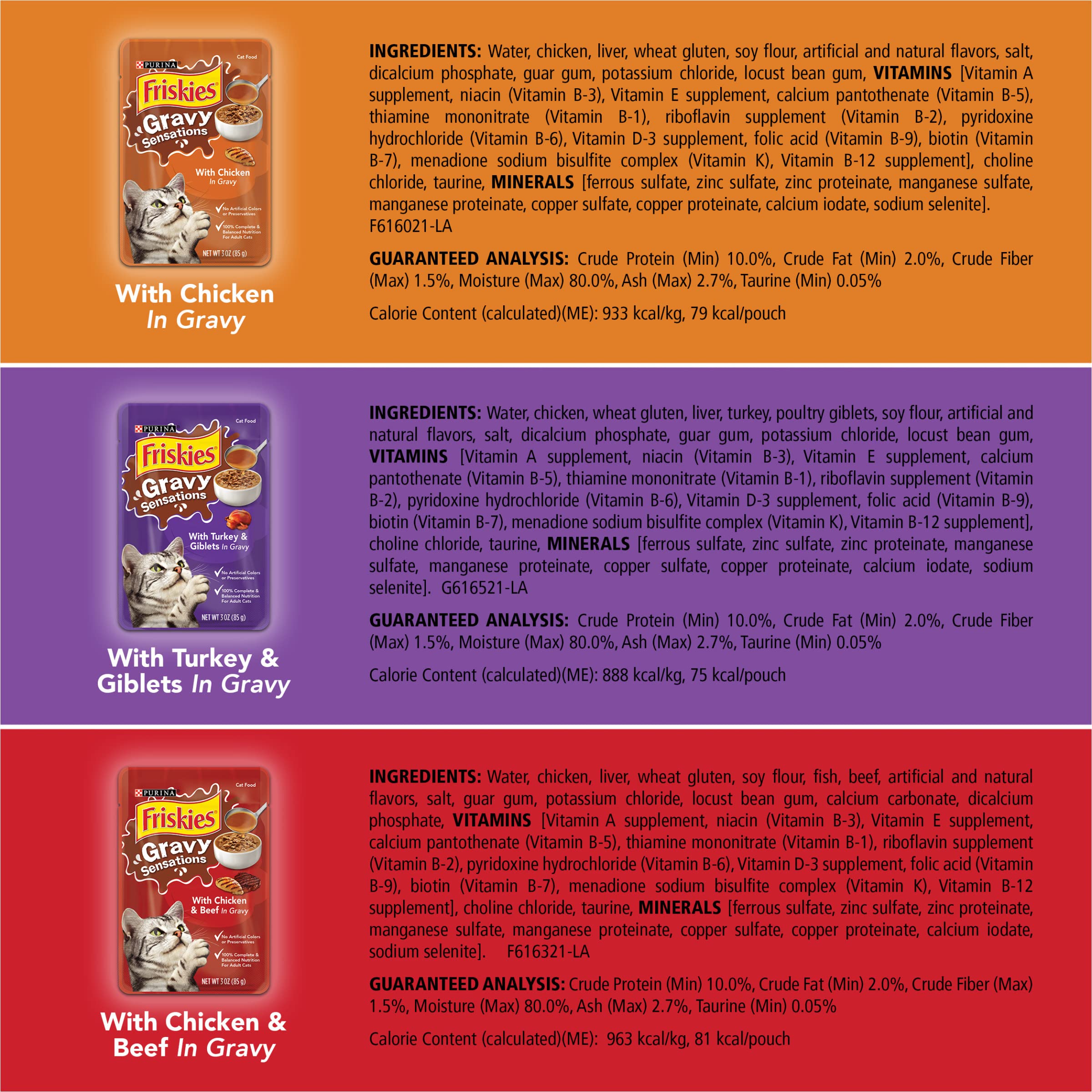 Purina Friskies Gravy Wet Cat Food Variety Pack, Gravy Sensations Poultry Pouches - (12) 3 oz. Pouches