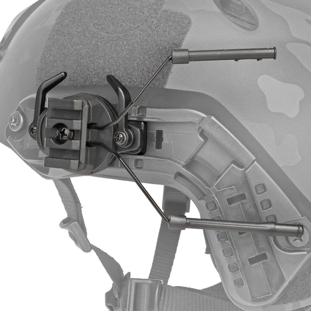 Tactical Helmet ARC Rail Adapter Suspension Headphones Bracket Tactical Helmet Headset Bracket for Tactical Pickup Headset