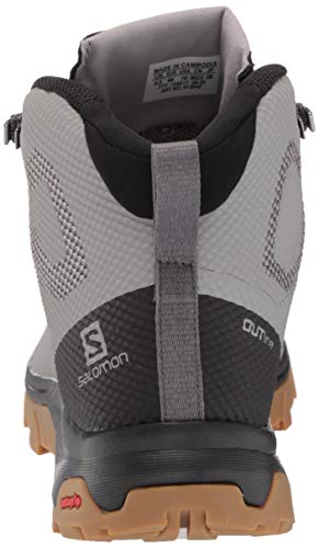 Salomon Outline Mid Gore-TEX Hiking Boots for Men, Frost Gray/Black/Alloy, 7