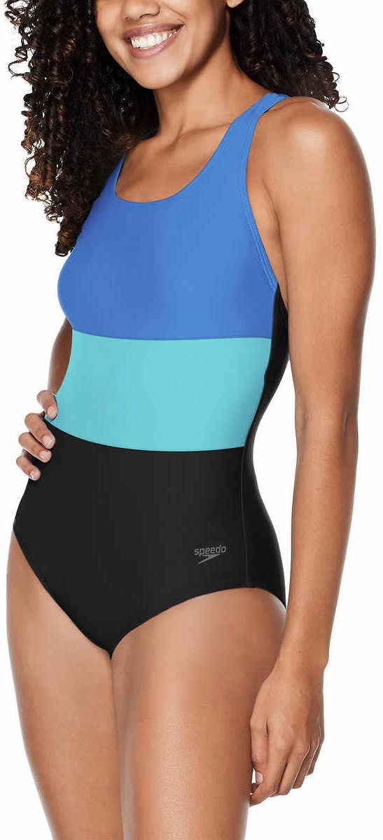 Speedo Womens Ultraback One Piece Swimsuit (Bright Cobalt, Large)