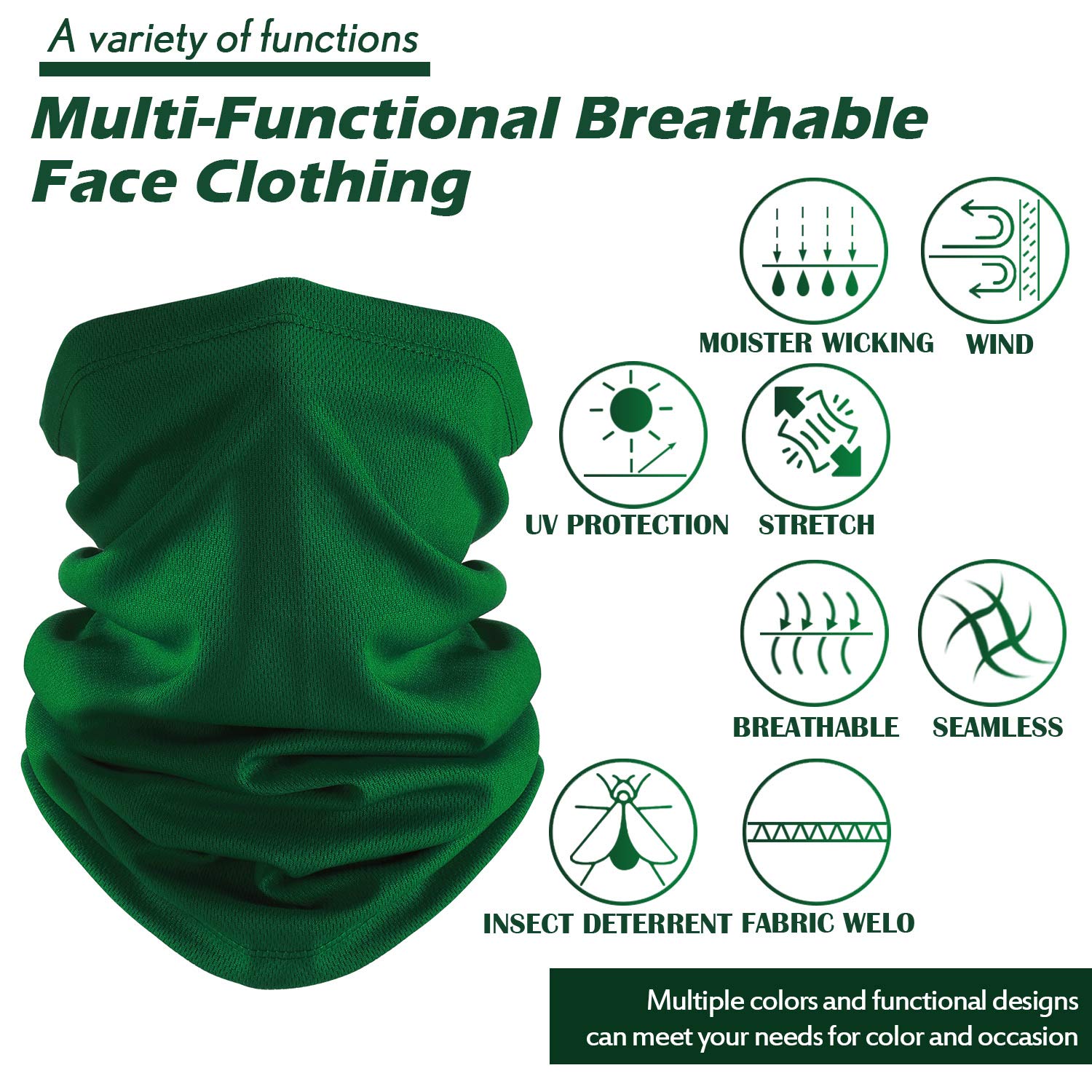SATINIOR 12 Pcs Ski Mask Summer Face Cover Scarf Men Balaclava Neck Gaiter Cycling Running Headwear Windproof Hood