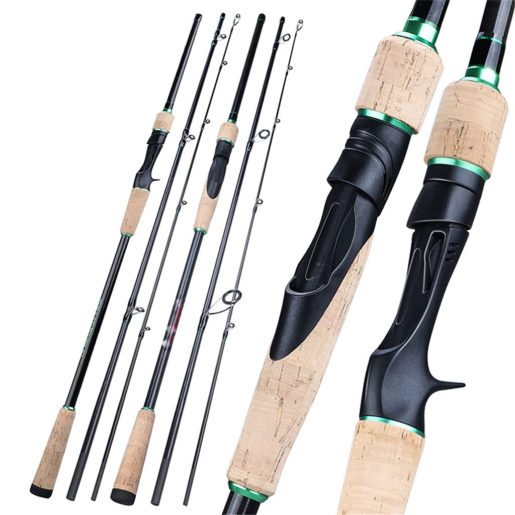 XWWDP Baitcasting Rod 1.8M 2.1M 2.4M M Power Lure Rod Casting Spinning 3 Section Light Boat Lure Fishing Rod (Size : 2.4m Casting Rod)