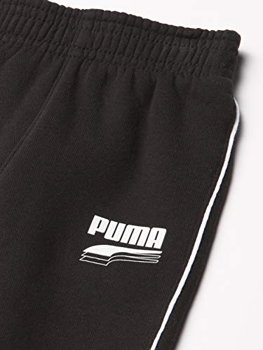 PUMA Boys' Pullover Hoodie & Jogger, Black/White, 3-6M