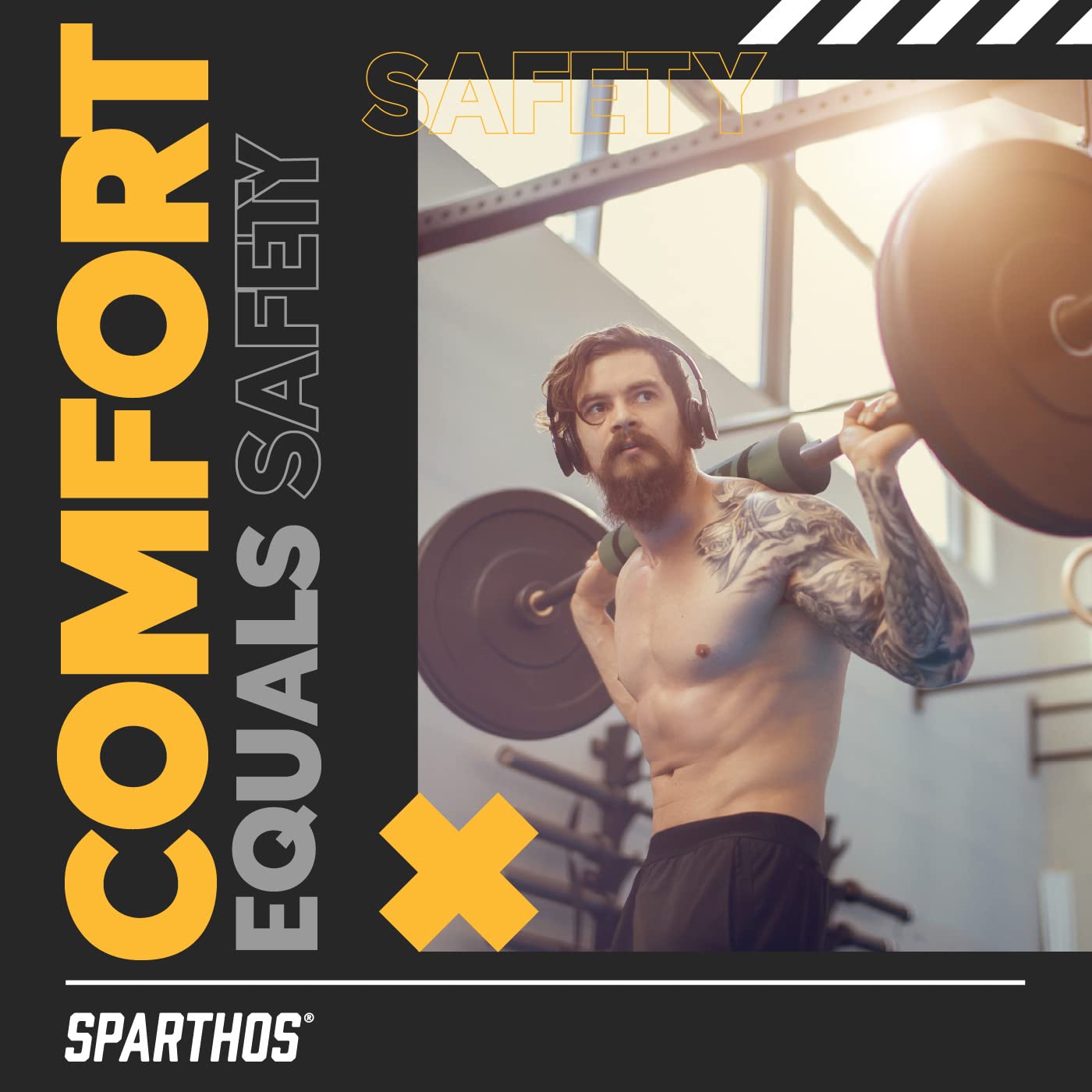 Sparthos Barbell Neck Pad Squat Pad for Lunges and Squats - Hip Thrust Pad for Standard and Olympic Bars - Shoulder Neck Sponge Weight Bar Cushion - Manta Squats Hipthrust Thrusts Ray Pad (Iron Gray)