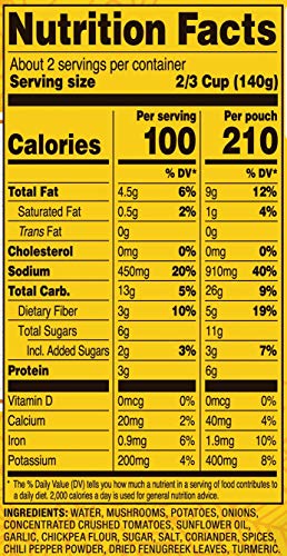 Tasty Bite Mushroom Masala, Natural, 6 Count, 60 Oz