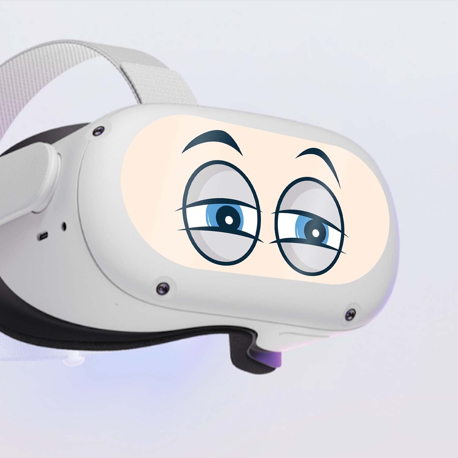 VR Headset Controller Decal Sticker -Front Eyes Skin - Blue Sleepy