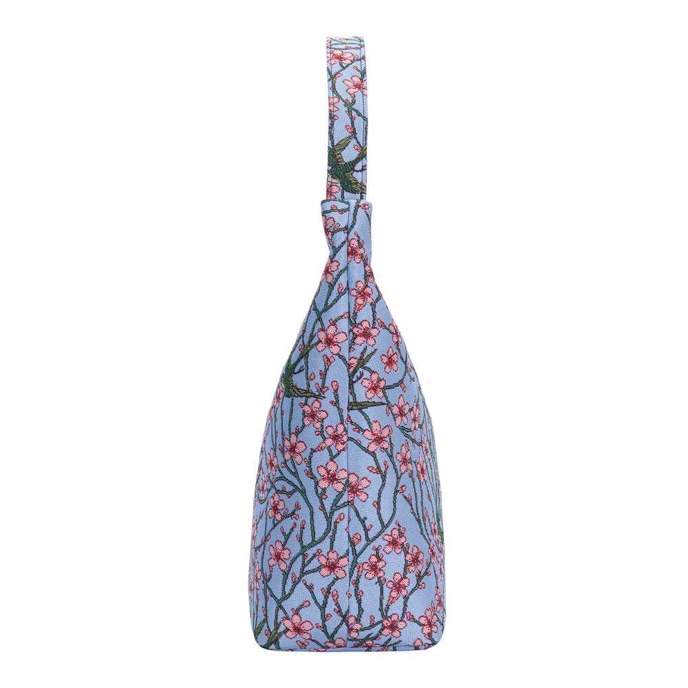 Signare Tapestry Hobo Shoulder bag Slouch Purse For Women with Blossom and Swallow Design (HOBO-BLOS)
