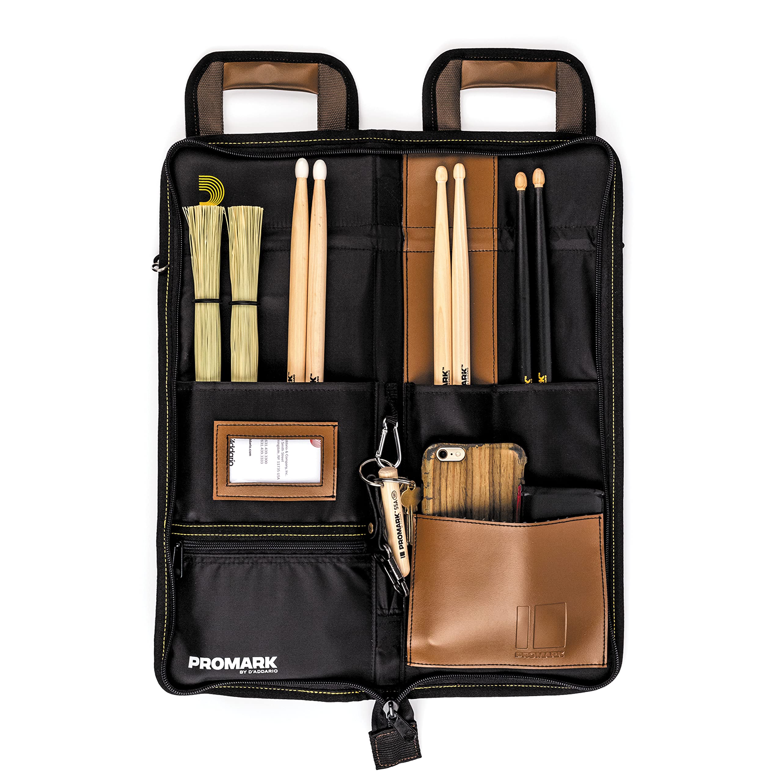 ProMark Drum Stick Bag - Transport Deluxe Drumstick Holder - Drum Sticks Holder Made from Weatherproof Ballistic Nylon and Synthetic Leather - Drumstick Bag Mounts to Tom Drum
