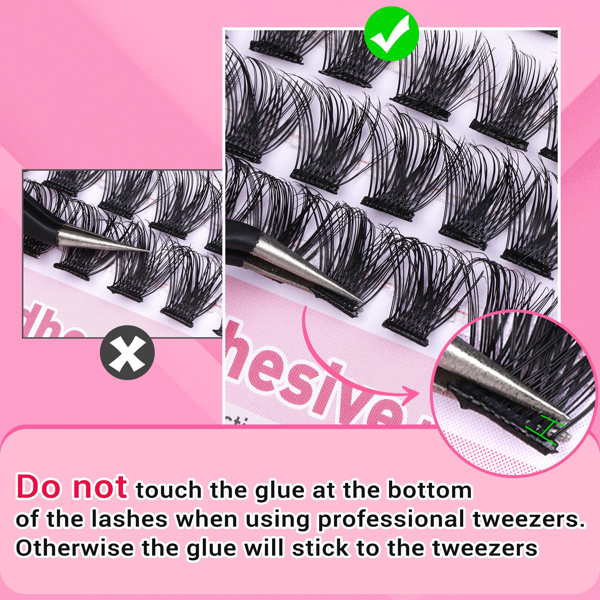 Self Adhesive Lashes Extension Reusable Self Adhesive Eyelashes 2 Styles Adhesive Eyelashes Natural Look Lash Clusters Waterproof Impress Press on Lashes 8-16mm Mixed