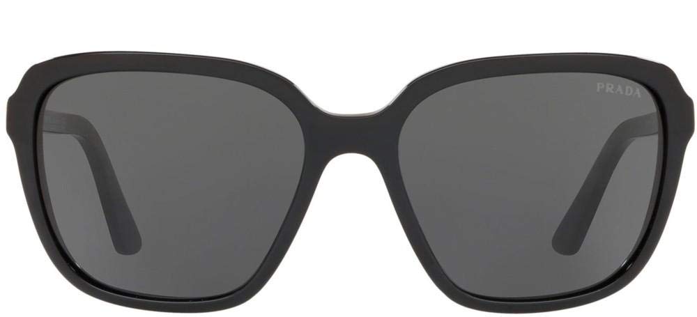 Prada PR 10VS 1AB5S0 Black Plastic Square Sunglasses Grey Lens