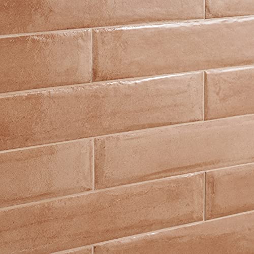 Tint Terracotta 2.95 in. x 15.74 in. Polished Porcelain Wall Tile (14.2 Sq. Ft. / Case)