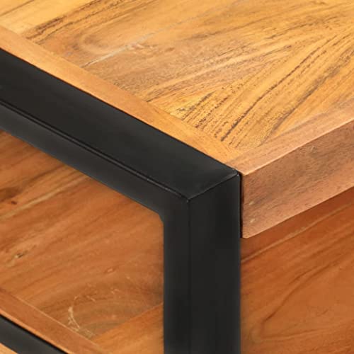 QJBSAVVA Coffee Table 47.2"x23.6"x15.7" Solid Acacia Wood,Bedside Tables Side Tables End Tables Entrance Tables Suitable for Meeting Rooms, Reception Rooms, Offices