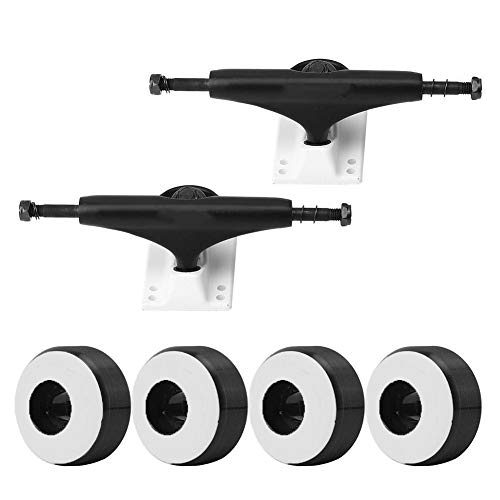 Skateboard HR100A Aluminium Alloy PU Wheel 5 Inch Skateboard Bracket Gasket Accessory All in One Skate for Competition Place(Black)