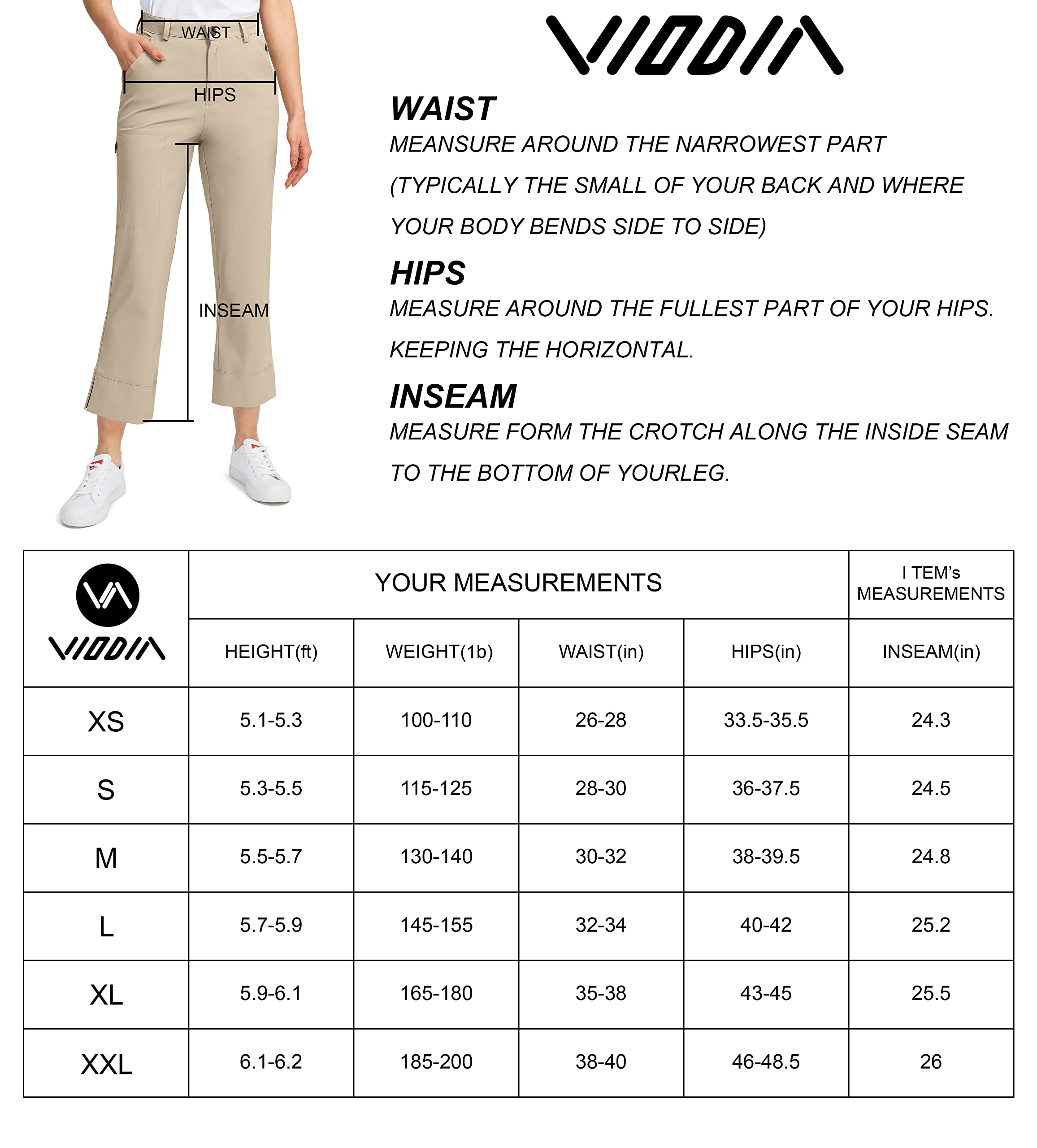 Viodia Women's Golf Pants with 5 Pockets 7/8 Stretch Ankle Bootcut Pants for Women Lightweight Quick Dry Casual Dress Pants Black