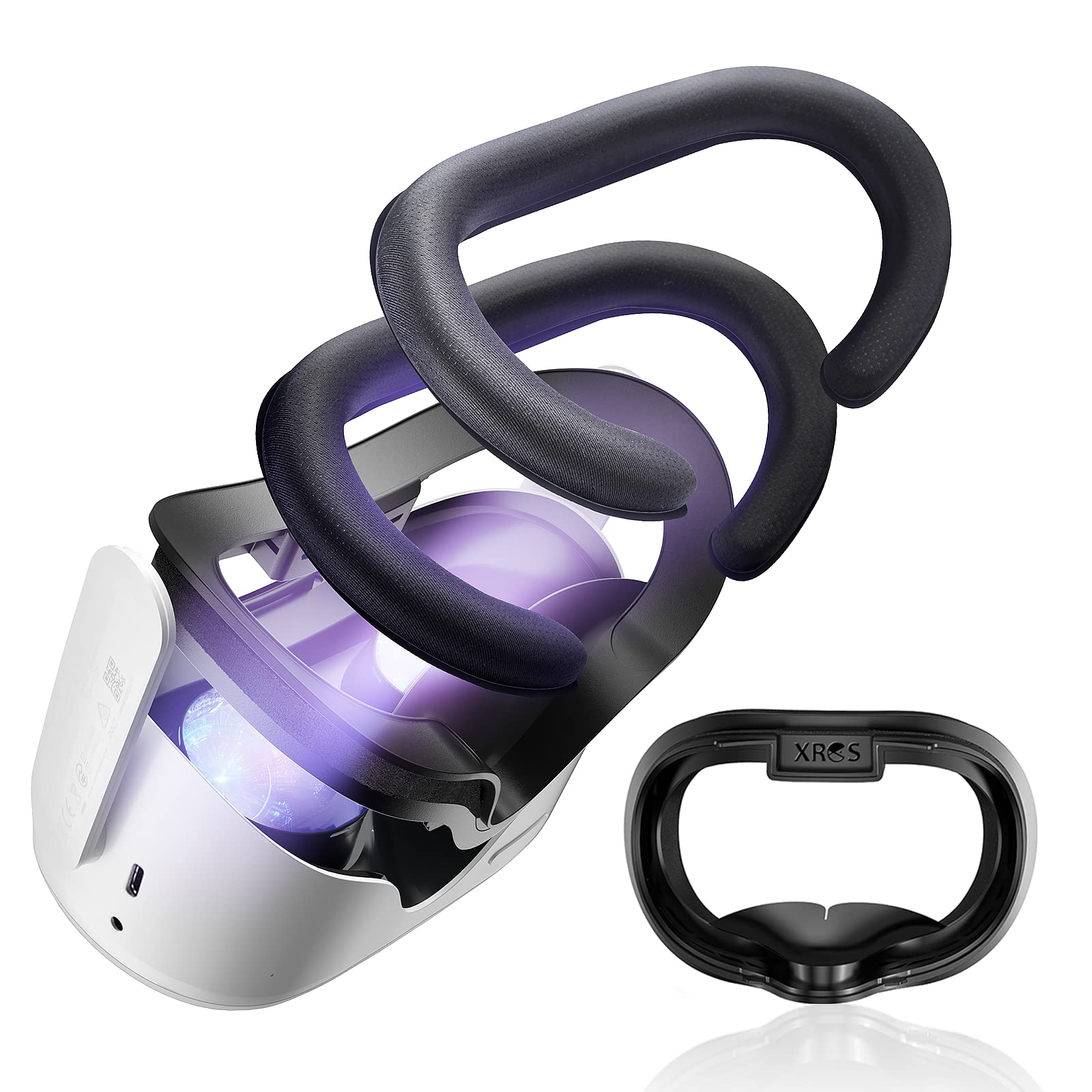 XROS VR Fitness Facial Interface Cover Compatible with Meta Oculus Quest 2, Soft Comfortable and Breathable Face Cover Foam Pad Replacement Accessories