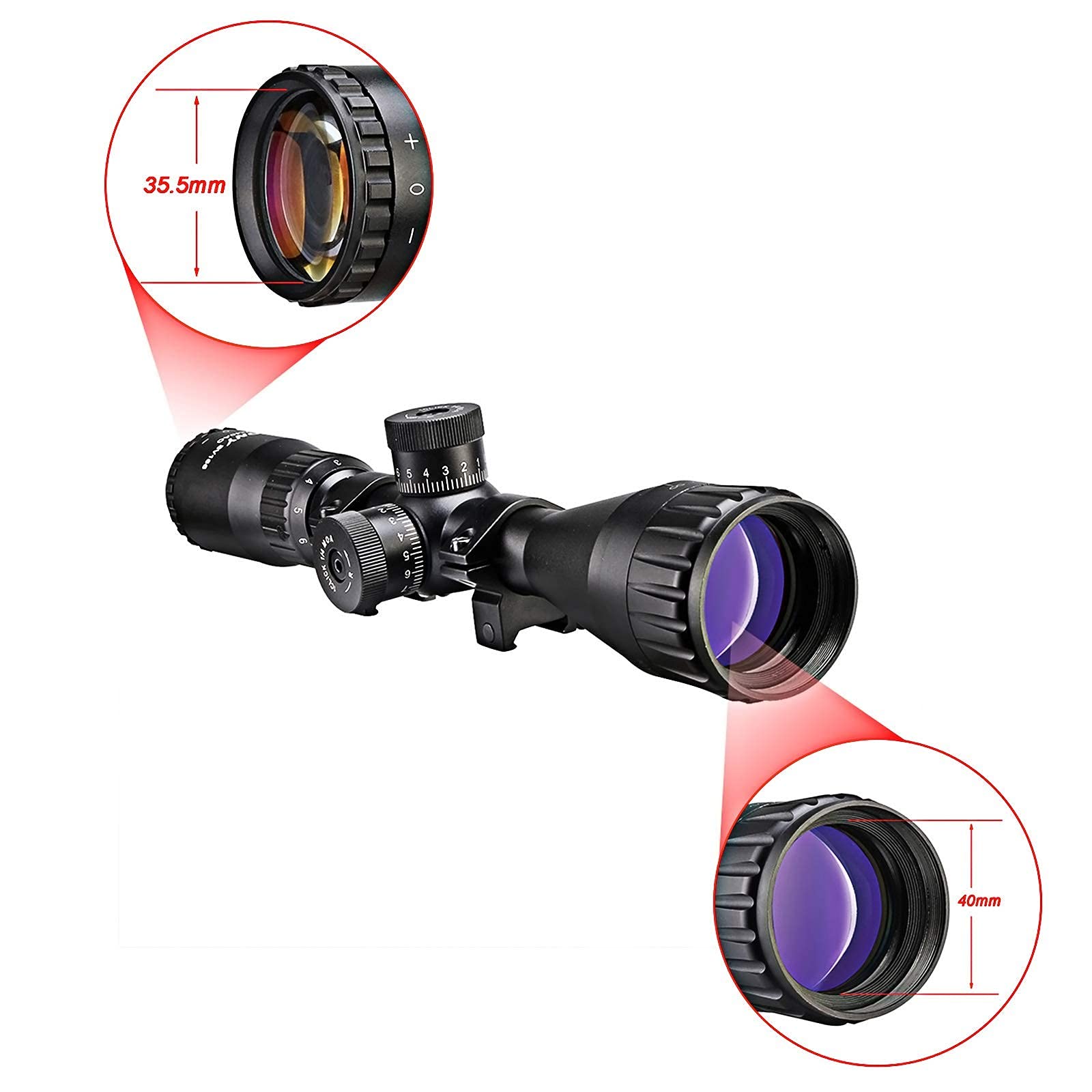 SVBONY SV166 Rifle Scope 3-9x40 AO, Rifle Scopes for Hunting, Spring Loaded Instant Zero Resets Turrets, Parallax Adjustment, Mil Dot Reticle Rifle Scope, for 20mm Picatinny and Weaver Rails