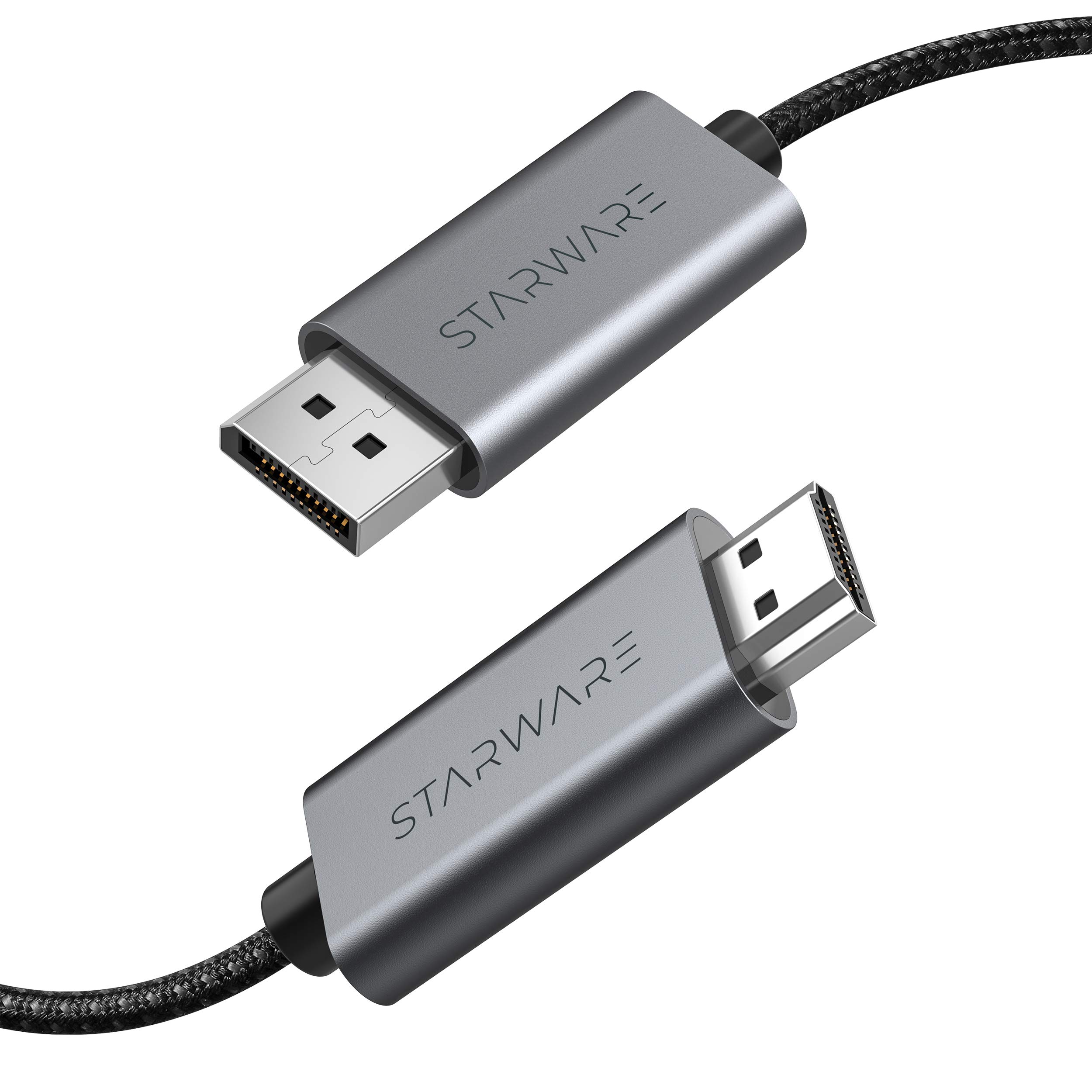STARWARE DisplayPort to HDMI Cable [4K UHD], Uni-Directional Display Port/DP to HDMI Male to Male Cable Compatible with Lenovo, HP, DELL, GPU, AMD, NVIDIA, etc-6ft/1.8m